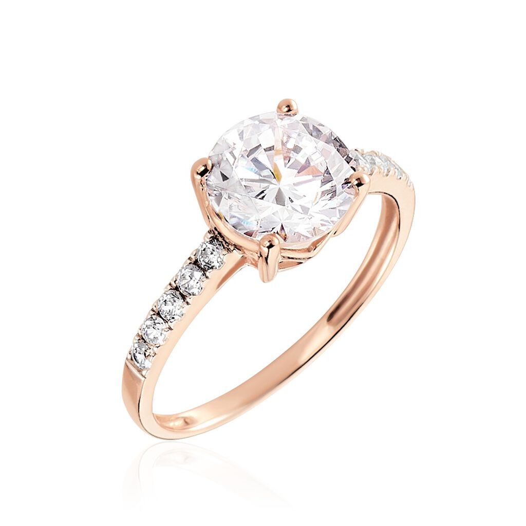 Bague Terese Or Rose Oxyde De Zirconium - B3DFRZW0STN • Marc Orian ...