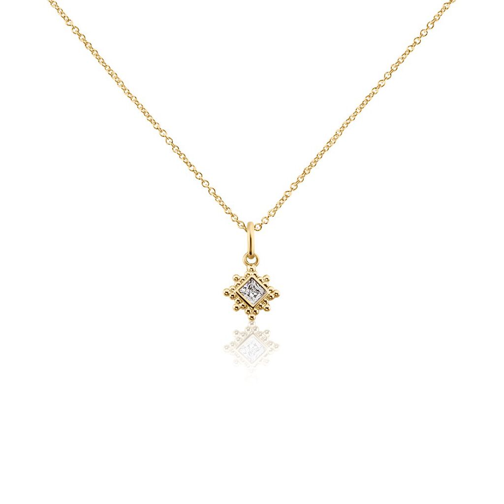 Collier Bobbie Plaqué Or Jaune Oxyde De Zirconium - FQCFJZW580E • Marc ...