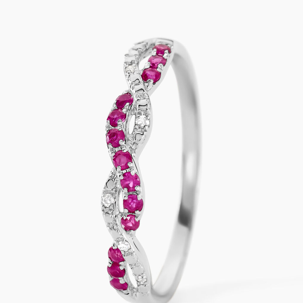 Bague Sofia Or Blanc Rubis Et Diamant - B3DFBRR517I • Marc Orian | Bijouterie en ligne