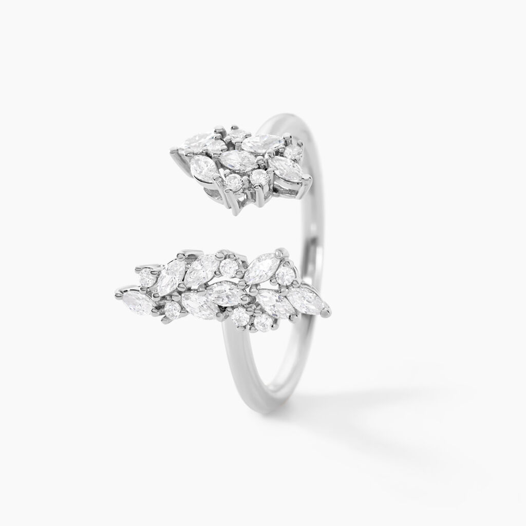 Bague Précieux Flocon Argent Blanc Oxyde De Zirconium - FADFBZW1ZIW ...