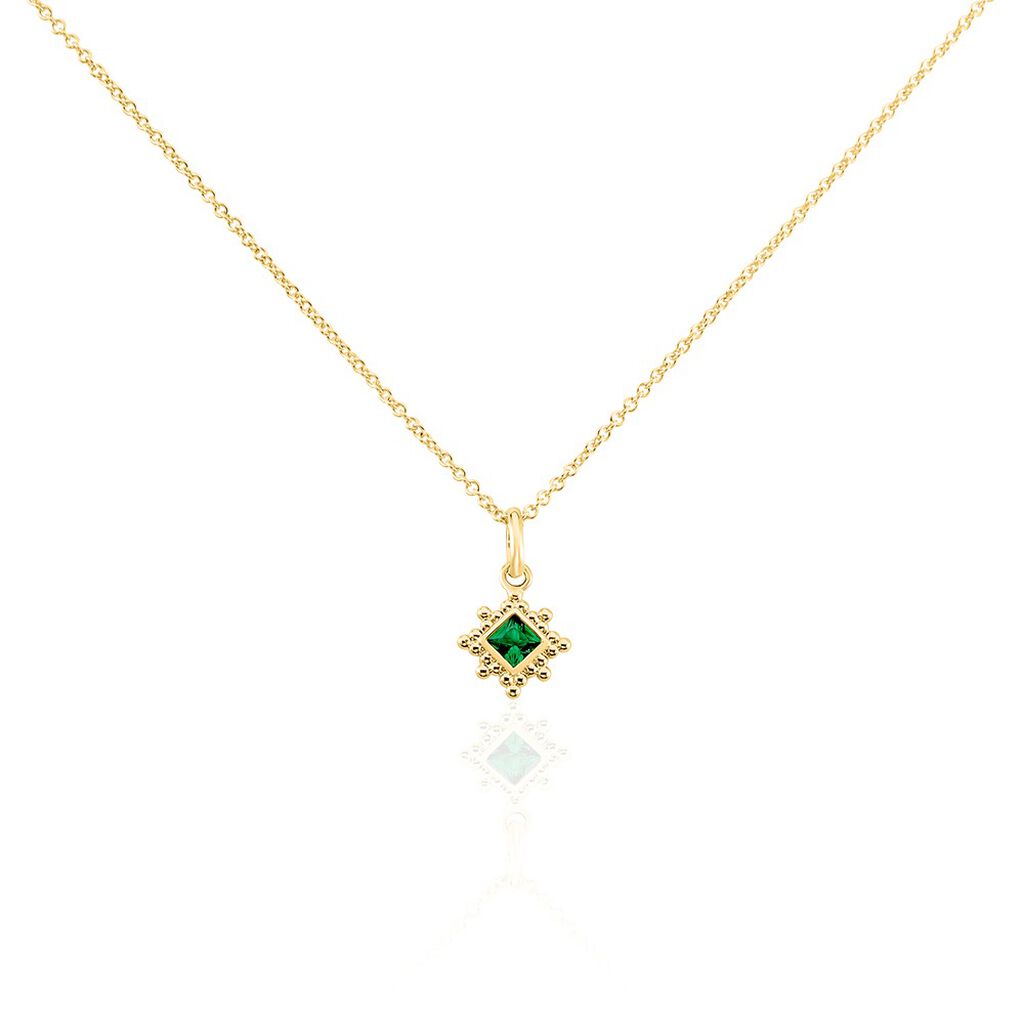 Collier Bobbie Plaque Or Spinelle Vert - FQCFJXV104E • Marc Orian ...