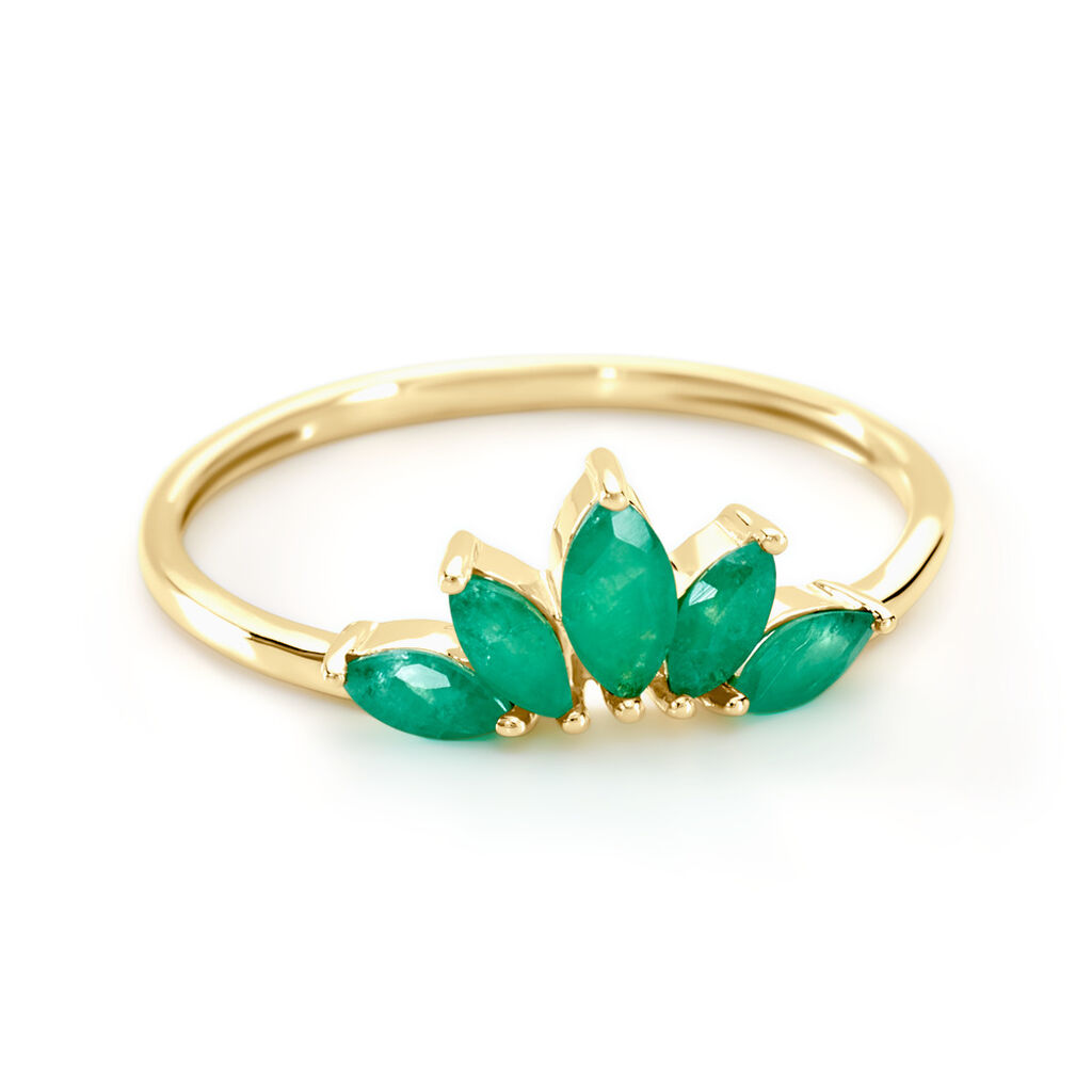 Bague Josslyn Or Jaune Emeraude - B3DFJEV493U • Marc Orian | Bijouterie ...