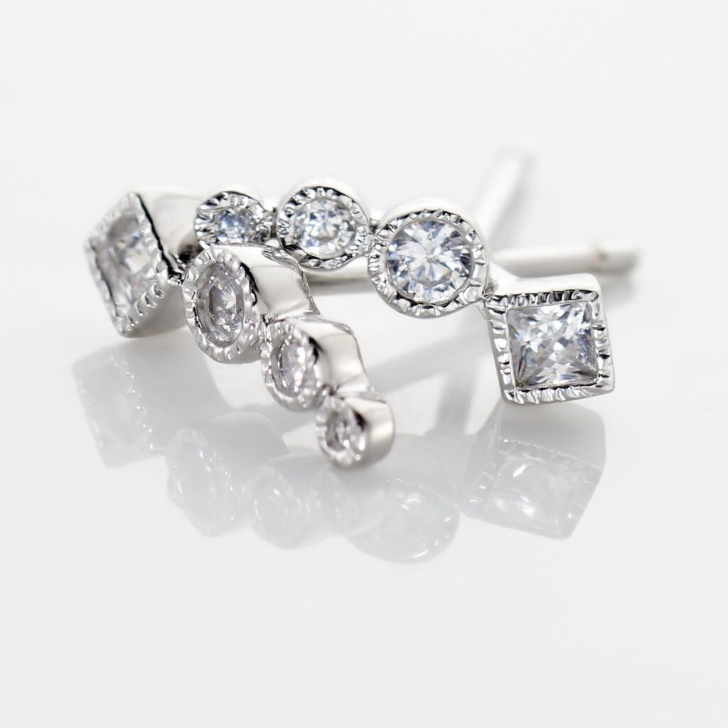 Boucles D'oreilles Puces Argent Blanc Seiko Oxyde De Zirconium ...